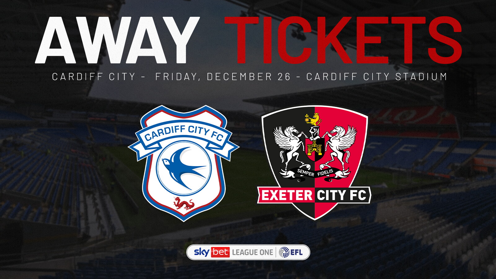 Away Tickets: Cardiff City (December 26) | Exeter City F.C.